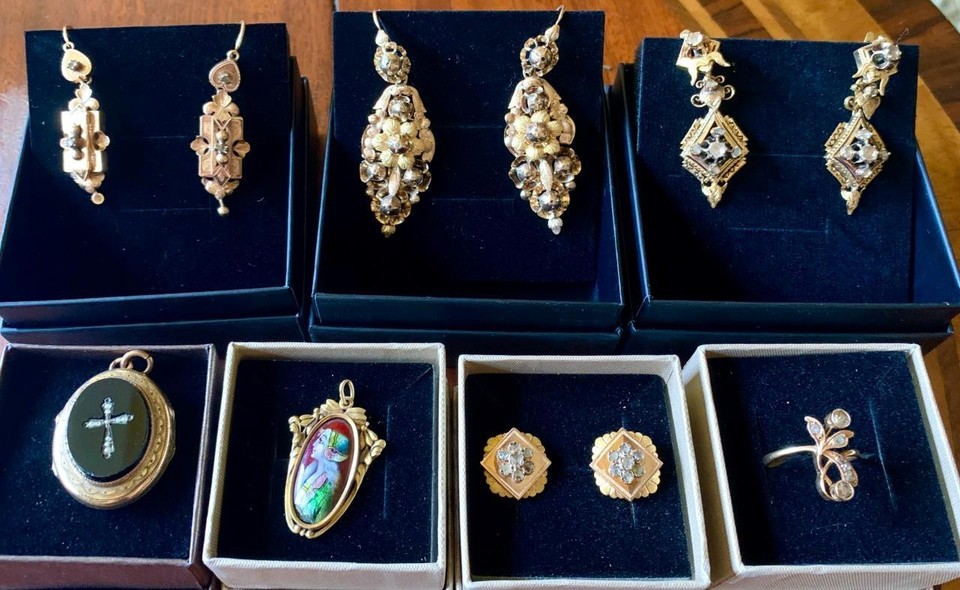 Tiger's Eye Locket Man In The Moon Sun Apollo Victorian Rare Hand ...