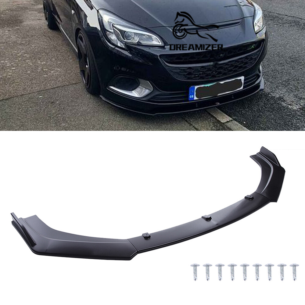 For Vauxhall Corsa E VXR Matte Black Front Bumper Spoiler Splitter Chin ...