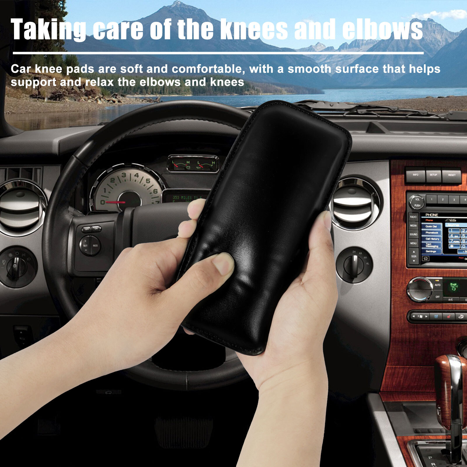 6Pcs Car Knee Cushion Leather Automotive Center Console Knee Pad ...