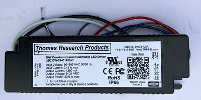 Hubbell Thomas Research Products LED30W-24-C1250-D LED Driver, Constant ...