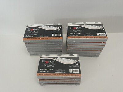 25 Ezee Refill Index Cards White Ruled 50 Cards Each XLNC Office 3x5 ...