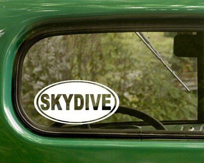 2 SKYDIVE STICKERs Oval Decal For Bumper Car 4x4 Window Rv 4x4 Boat ...