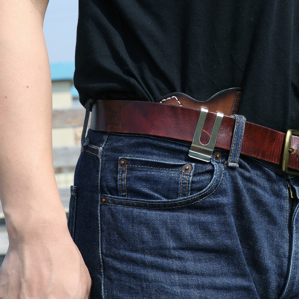 TOURBON Leather Pistol Belt Holster Handgun Case Shooting Gift-Multiple ...