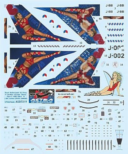 Astra Decals ASD-7219 1:72 General-Dynamics F-16A MLU Fighting Falcon ...
