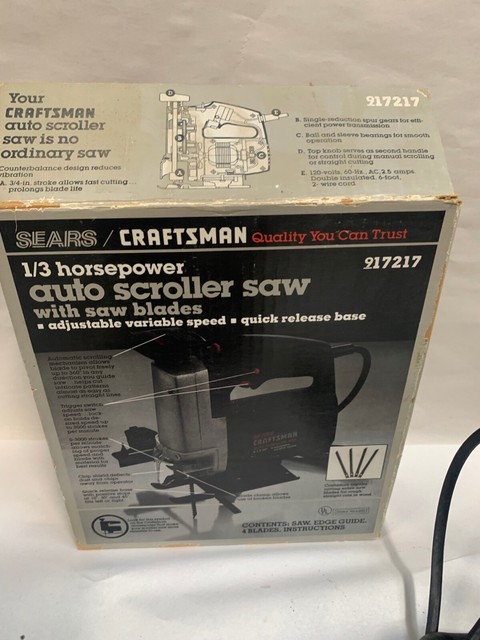 Craftsman Variable Speed Scroller Jig Saw 315-26730 Vintage Working for ...