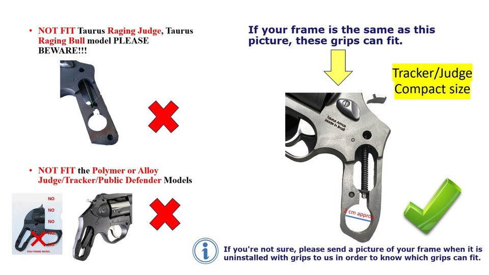 New Remade Rosewood Combat Grips For Taurus TRACKER/JUDGE 17 44 627 692 ...