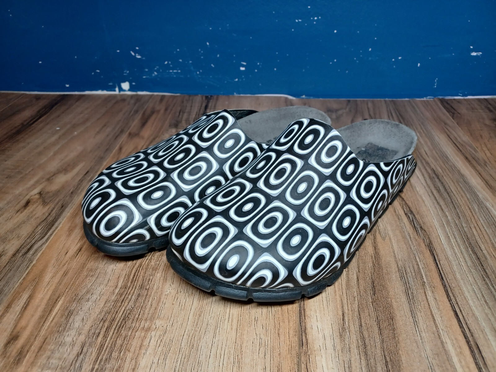 Birkenstock Alpro Mule Clog Black White Geometric Sha… - Gem