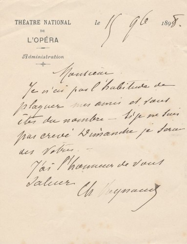 Charles REYNAUD architecte Opéra 4 lettres autographes signées Annales ...