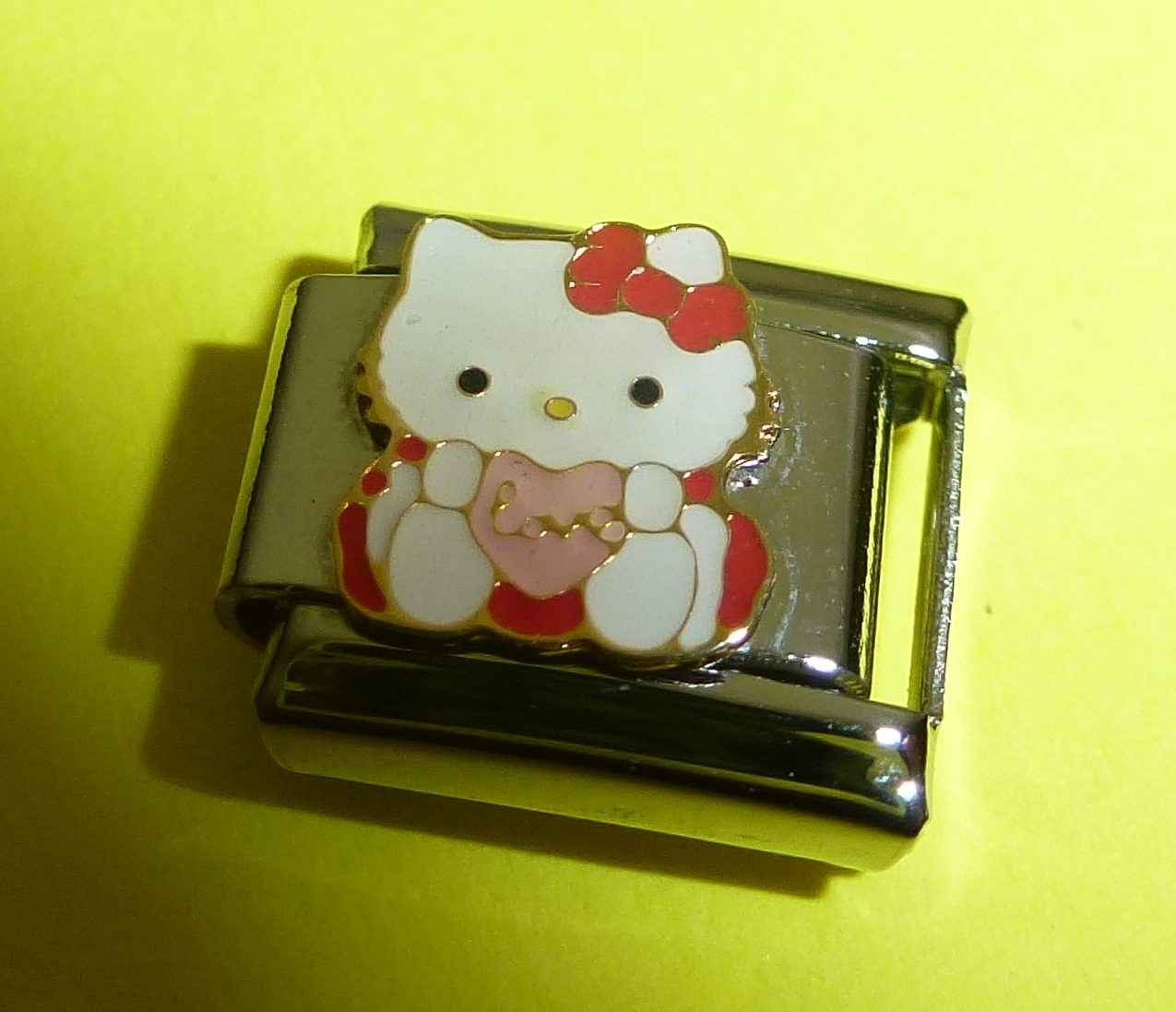 HELLO KITTY 9mm Italian Charm CAT with bow * fits classic starter ...