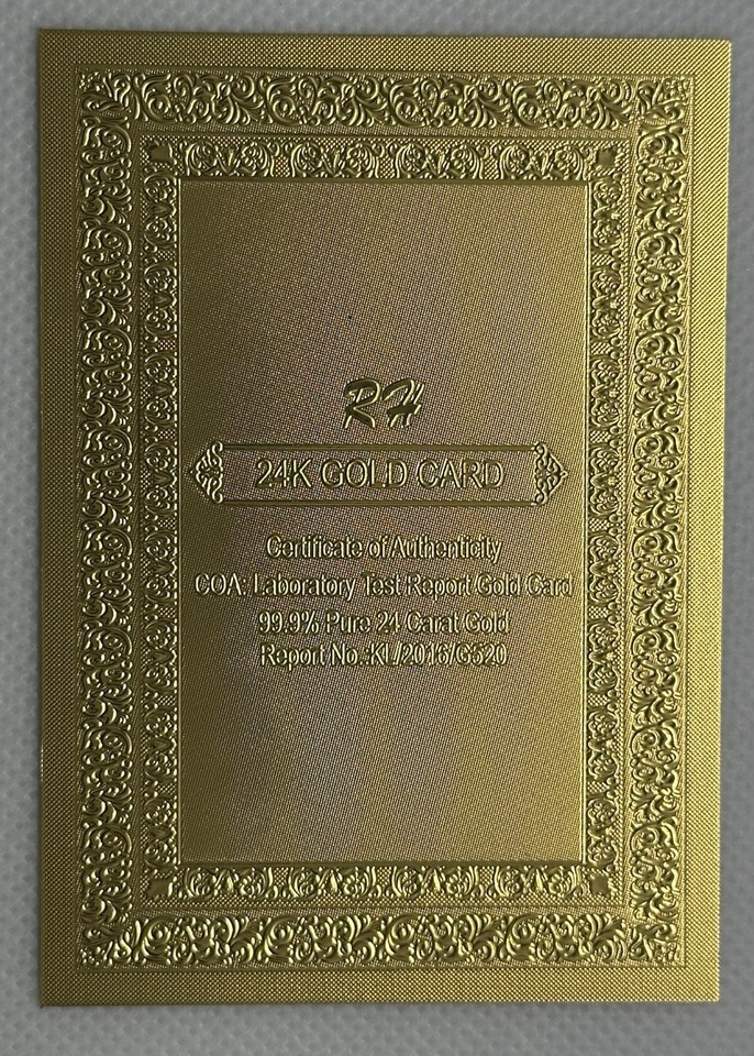 Babe RUTH 24K Gold Card by RH. 1916 Sporting News Design. *Error* NY ...