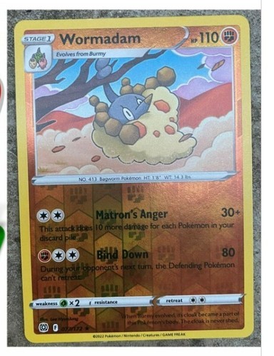 Pokemon Card WORMADAM Reverse Holo Rare 077/172 BRILLIANT STARS (BRS ...