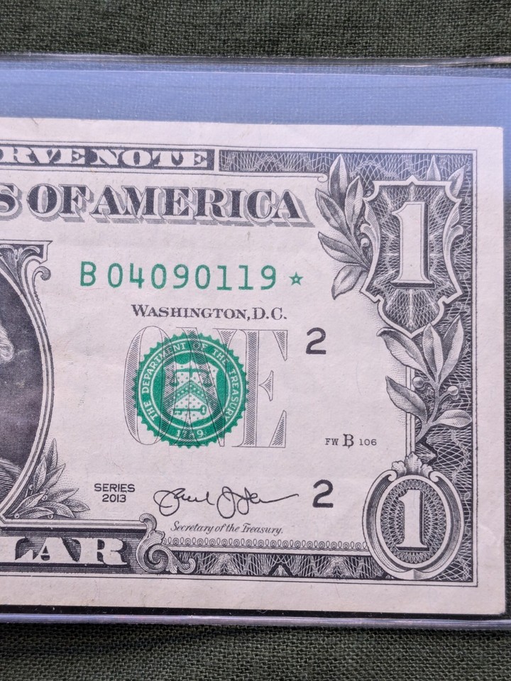2013B $1 Dollar Bill Duplicated Star Note | eBay