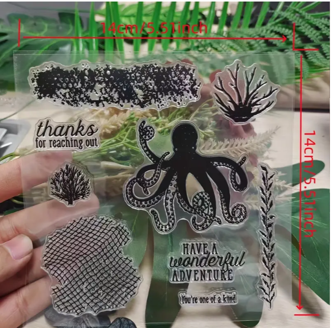 octopus net ocean background clear stamp texture card clay FAST Free ...