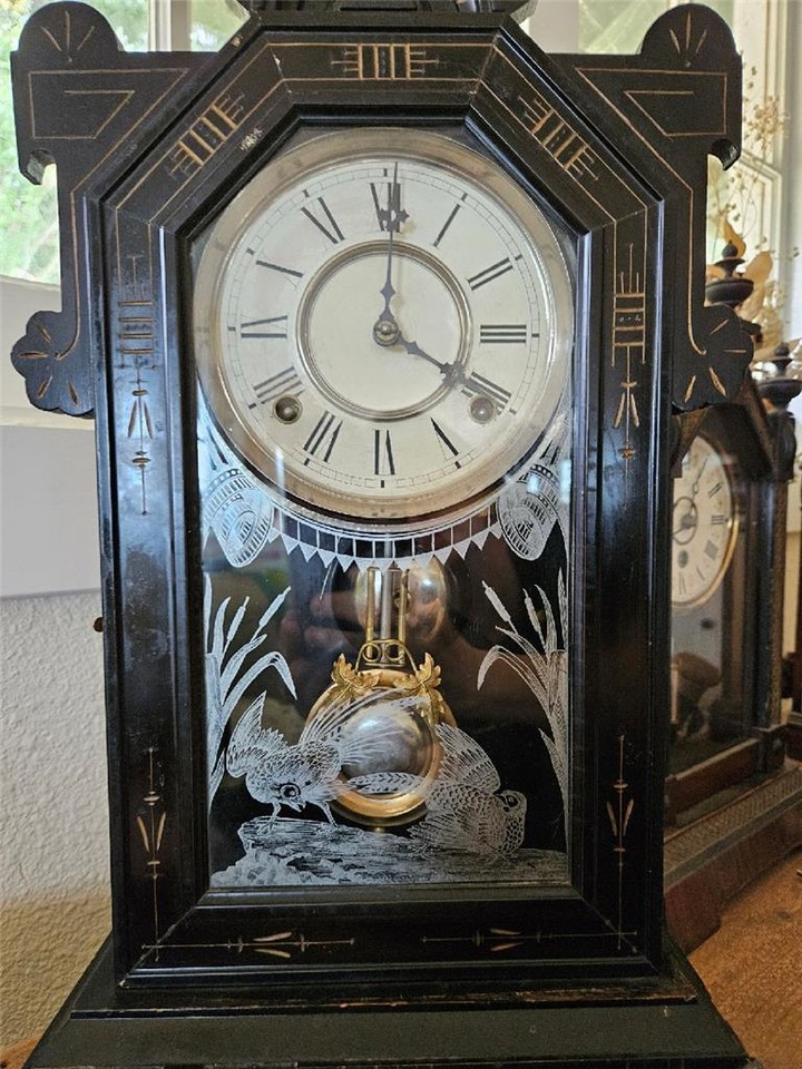 W.L. Gilbert "Jet" Ebonized Eastlake Shelf Clock | eBay
