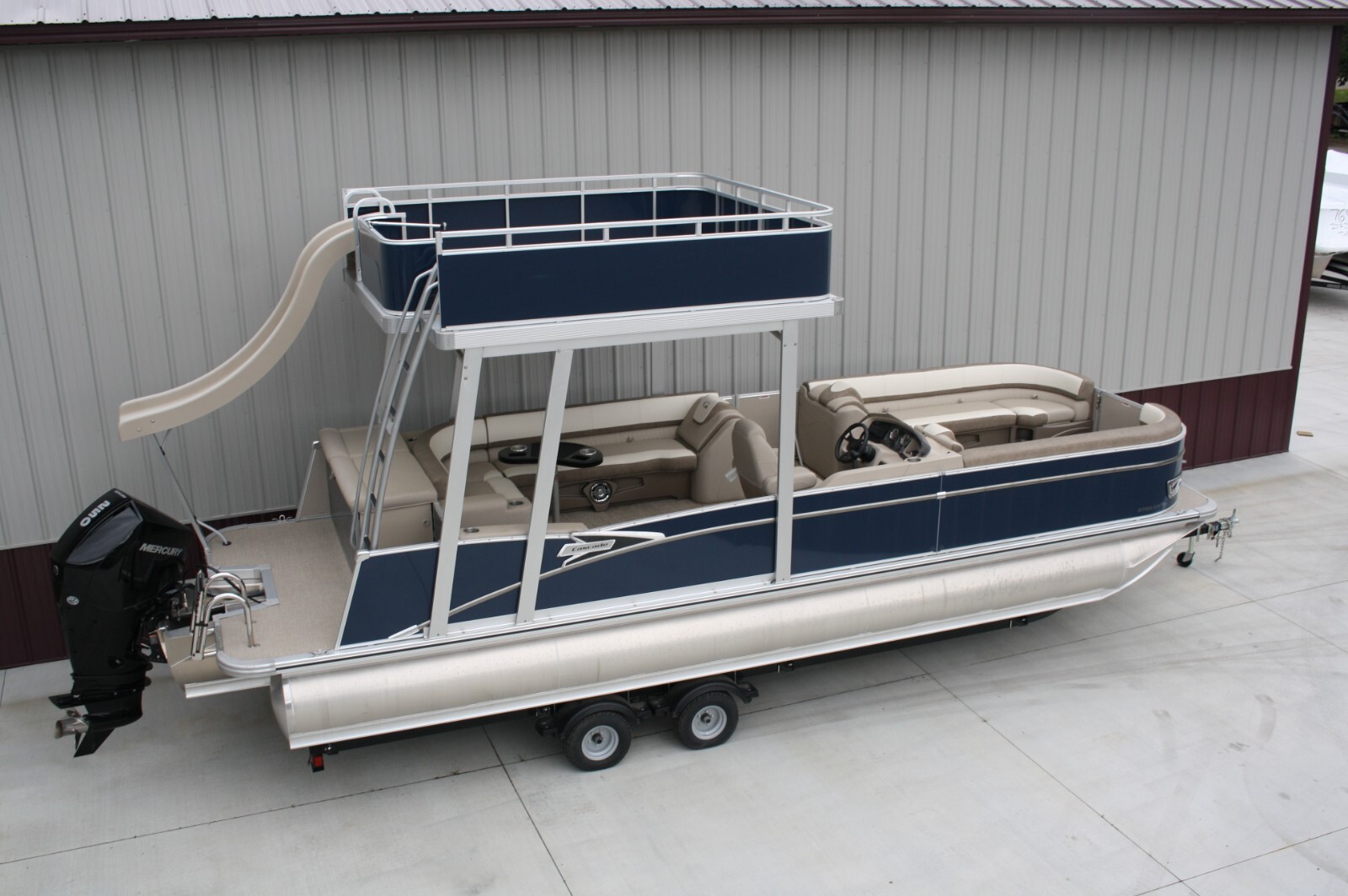 New 27 ft Funship pontoon boat with new 225 Mercury and trailer | eBay