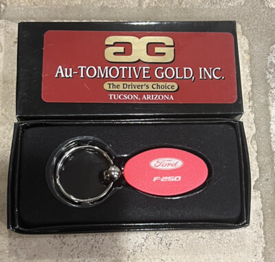 FORD F-250 Keychain & Keyring - Aluminum Metal Keychain Fob RED Oval | eBay
