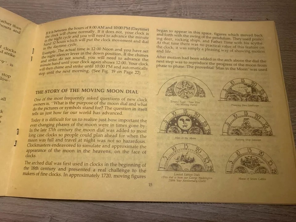 Ridgeway Grandfather Clock Model 219 w/ Moon Dial 79” Tall 1984 READ ...