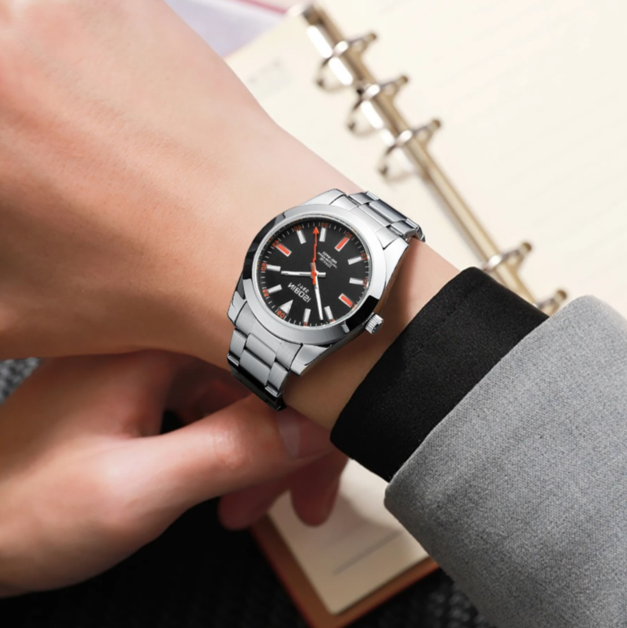 39MM NIBOSI Luxury Quartz Diver Watch Men Stainless 30M Waterproof ...