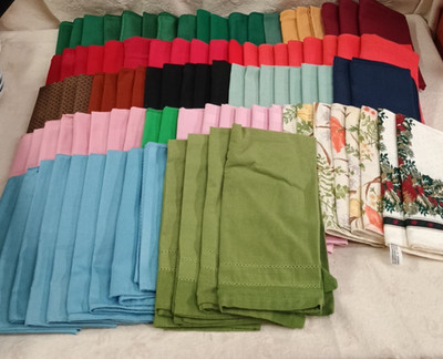 (97) Cloth Table Napkins Different Colors, Different Material ...
