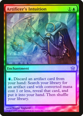 Artificer's Intuition FOIL Fifth Dawn HEAVILY PLD Blue Rare MAGIC CARD ...