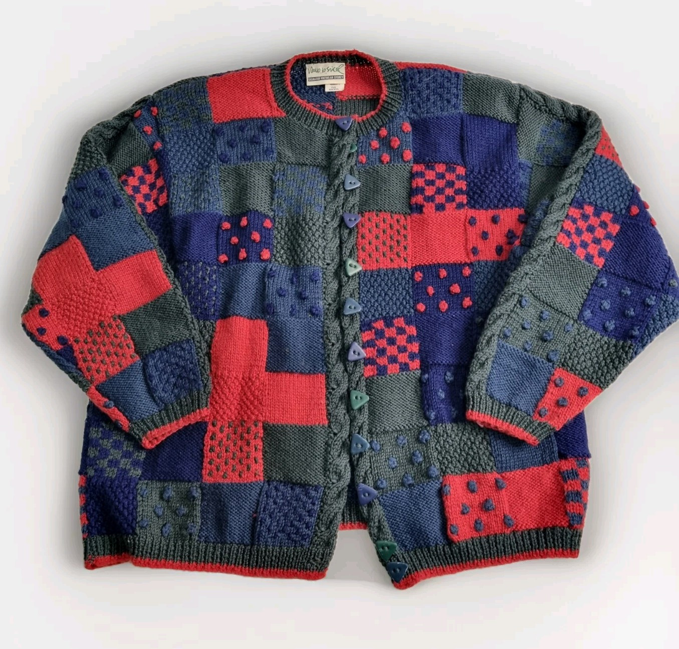 Vintage 90's Pure New Wool Australian Hand Knitted Ca… - Gem