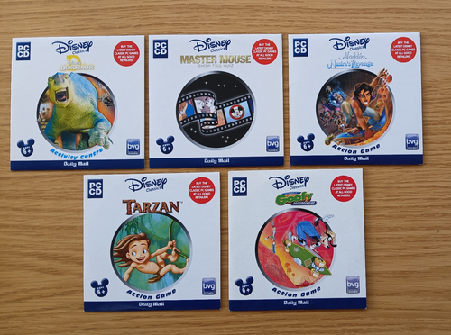 DISNEY ACTION GAMES, PC CD-ROM, Windows XP Goofy,Tarzan,Dinosaur ...