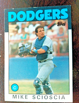 1986 Topps #468 Mike Scioscia Catcher Los Angeles Dodgers FREE shipping ...