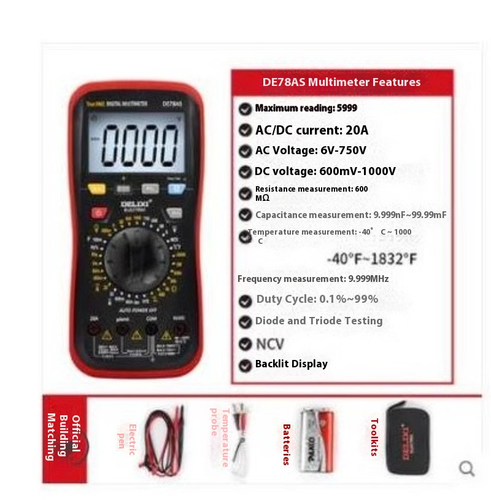 Digital Multimeter Clamp Meter Auto Range AC/DC Volt Amp Ohmmeter ...