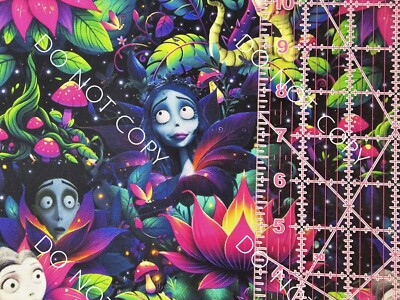 Custom 100% Cotton Woven Fabric Corpse Bride Movie By The 1/4 Yard 9x56 ...