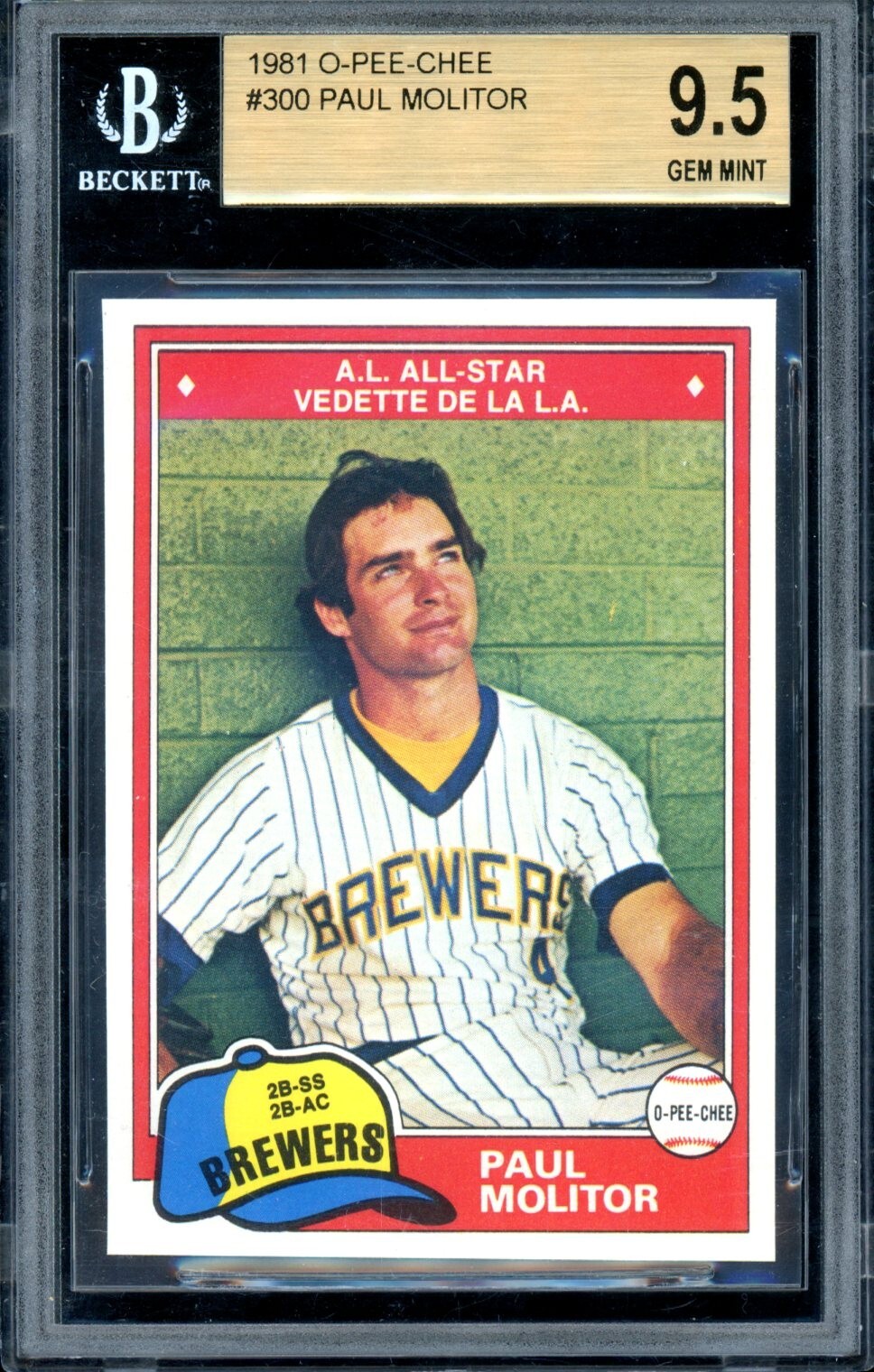 1981 TOPPS OPC O PEE CHEE Baseball 300 Paul Molitor HOF BGS 9.5 GEM ...