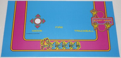 Multicade Ms Pac Man Control Panel Overlay 3 inch trackball 2 1/4 Full ...