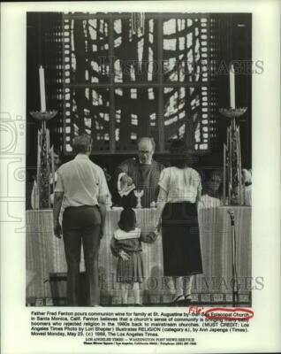 1988 Press Photo Father Fred Fenton with a Family, Santa Monica ...