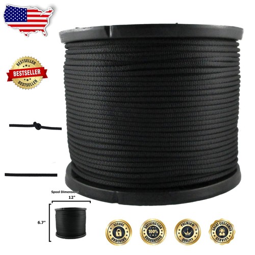 500ft 1/4 Inch Black Dacron Polyester Rope - Heavy Duty, UV & Abrasion ...