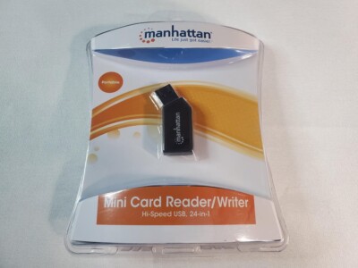 USB 2.0 Mini Card Reader/Writer Manhattan 101677 Hi-Speed USB 24-in-1 ...