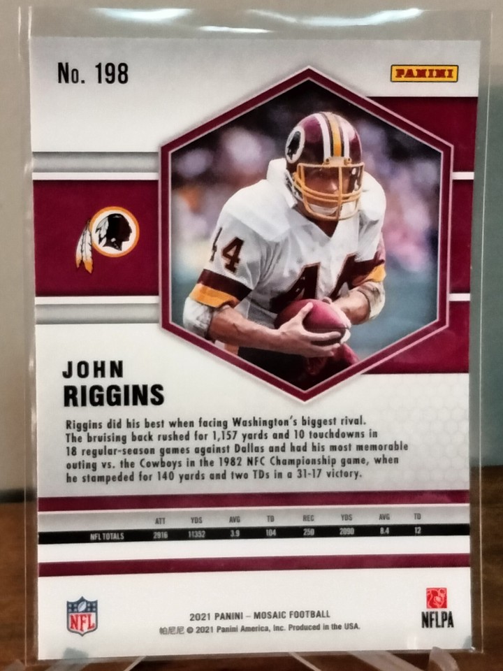 JOHN RIGGINS 2021 Panini Mosaic Football #198 Washington Redskins RB | eBay