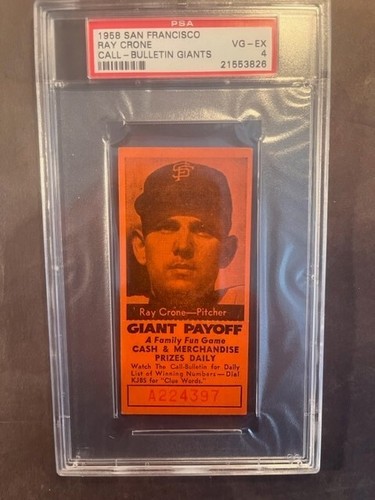 1958 San Francisco Call-Bulletin Giants RAY CRONE PSA 4 | eBay
