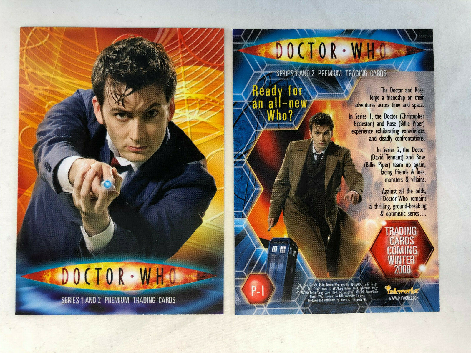 CHEAP PROMO CARD: DOCTOR WHO SERIES 1 & 2 (Inkworks 2008) #P-1 Set ...