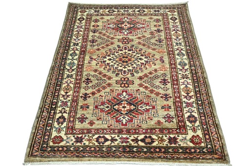 Tribal Geometric Kazak Oriental Rug Small Farmhouse Bedroom Carpet 3X4 ...