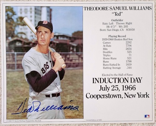 Ted Williams HOF Induction Day autographed photo JSA LOA | eBay