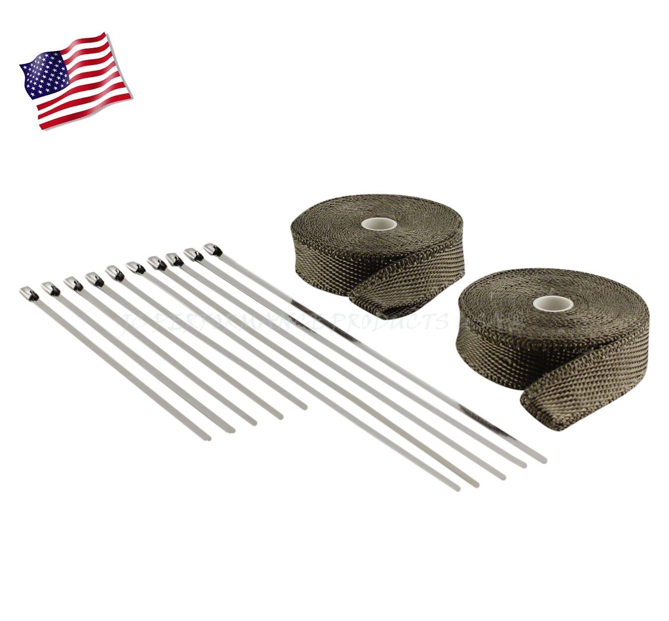 Carbon Fiber Titanium Header Wrap Kit Exhaust Pipe High Heat 25% ...