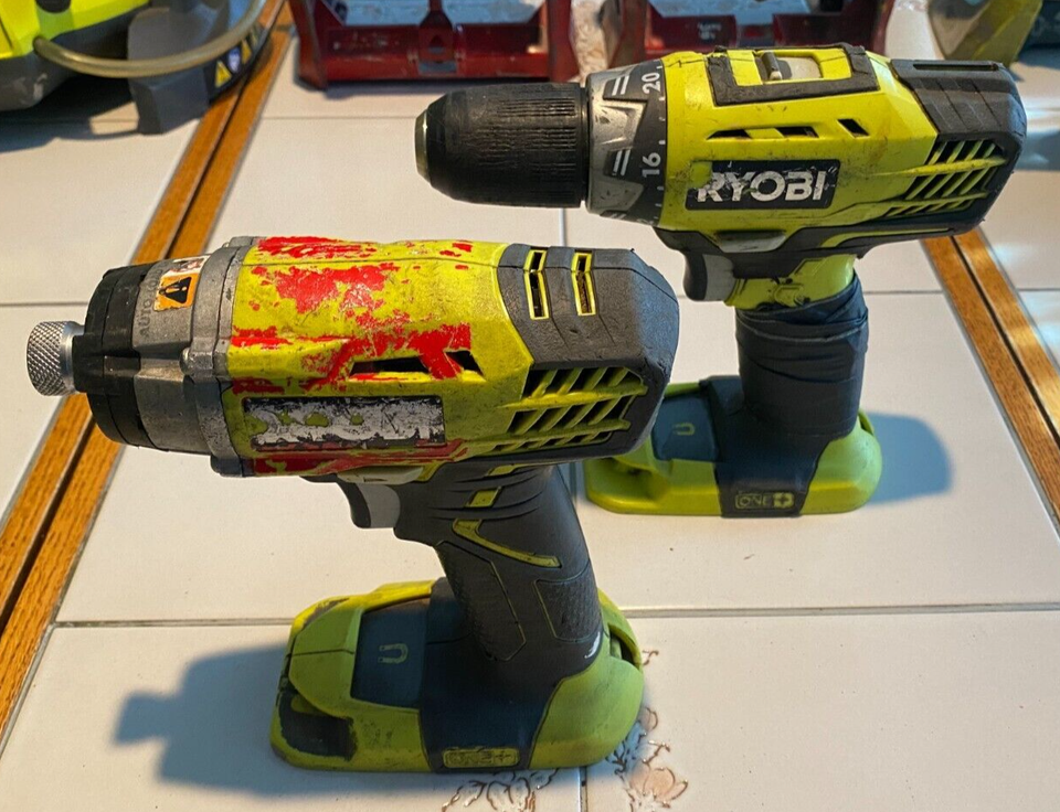 Huge Lot of 22 pcs Ryobi Power Tools & Batteries 18v ONE+ Mister Shears ...
