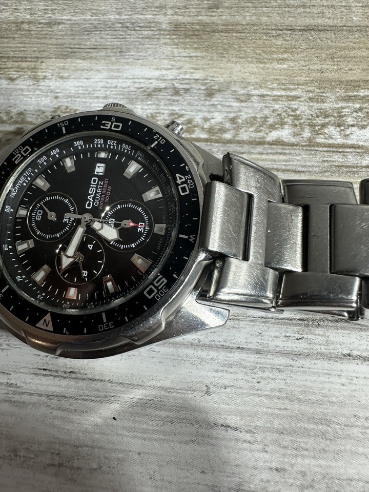 Casio Watch Mens 2328 AMW-330 Chronograph Date 100M Stainless Steel ...