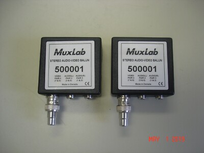 PAIR OF MUXLAB STEREO AUDIO-VIDEO BALUN PART# 500001 | eBay