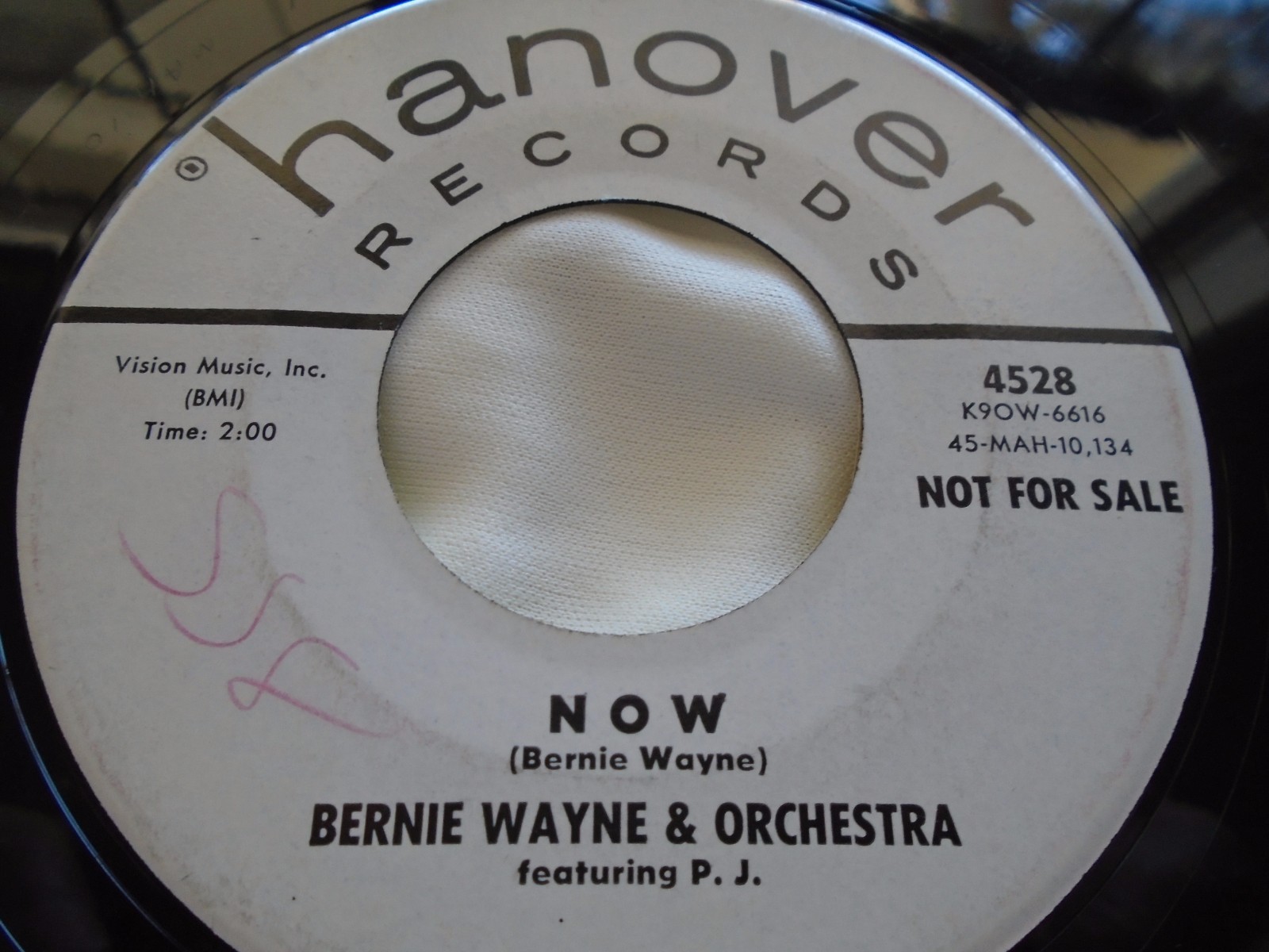 Rockabilly 45 : Bernie Wayne & Orchestra ~ Chickie ~ Now ~ Hanover 4528 ...