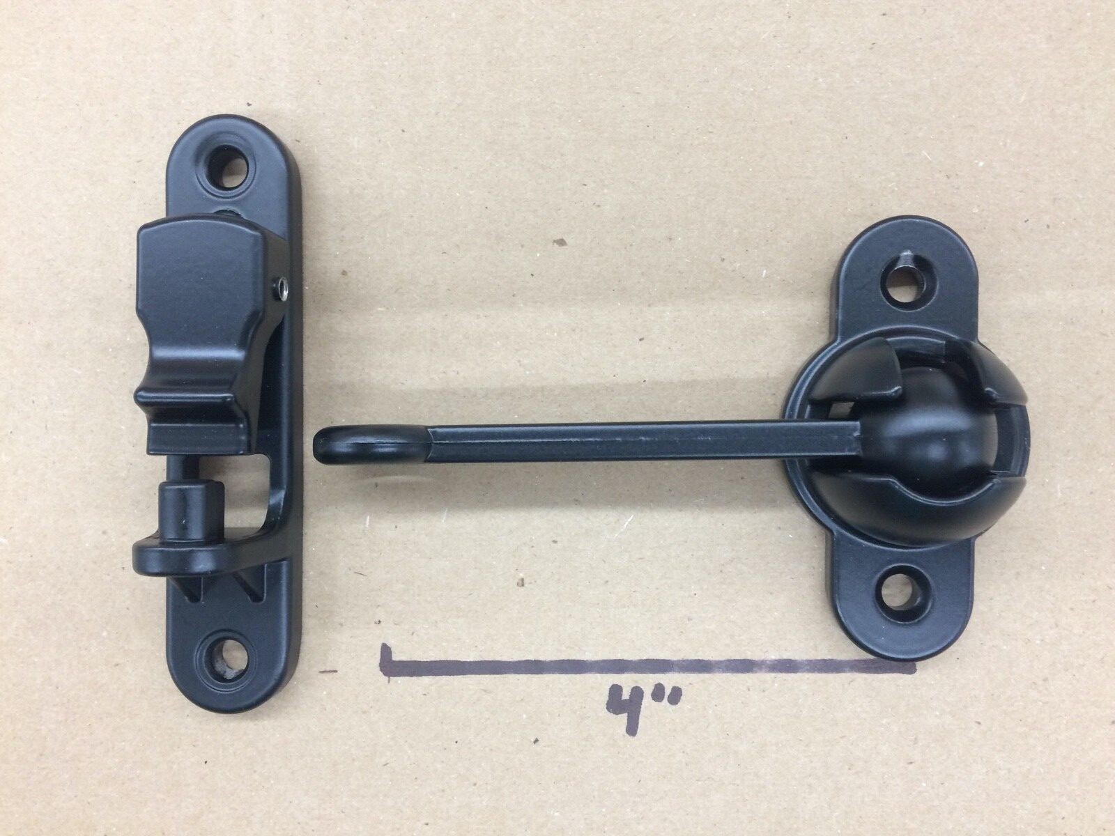 Black Aluminum Ball Socket Door Hold Latch Catch Trailer RV 4", 6", or ...