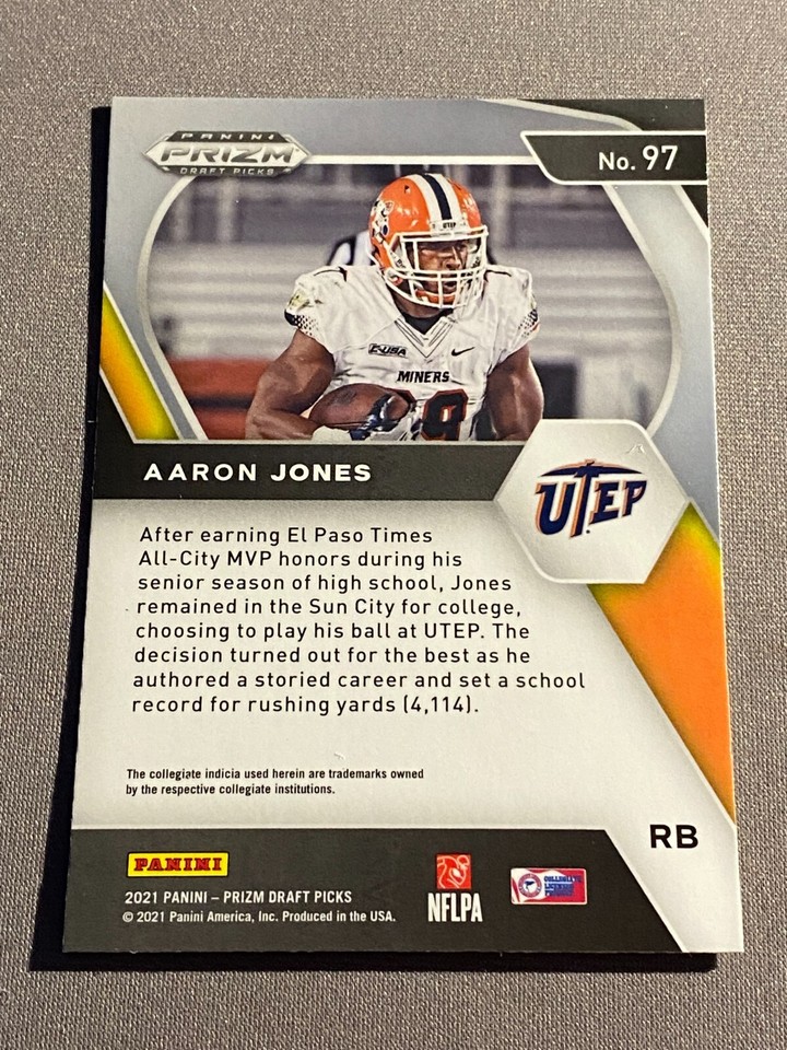 Aaron Jones 2021 Panini Prizm Draft Picks #97 UTEP Miners | eBay