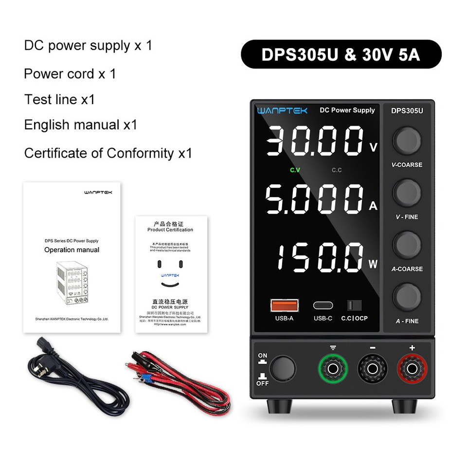 0~30V 5A Adjustable Variable DC Bench Power Supply Variable DC Power ...