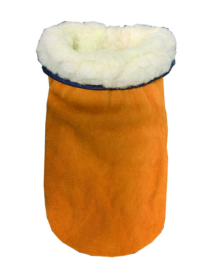 Texas Tuff Pile Lined Bourbon Brown Split Cowhide Mitten | eBay