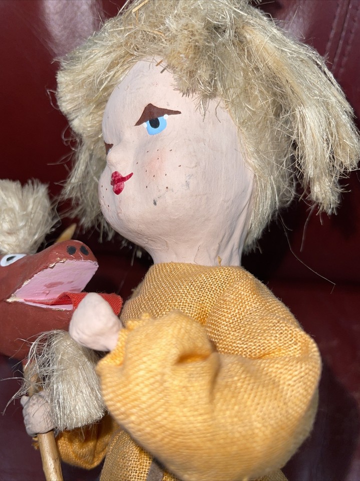 Vtg 12” Polish Paper Mache Doll Fairytale Papier-Mâché Cultural ...