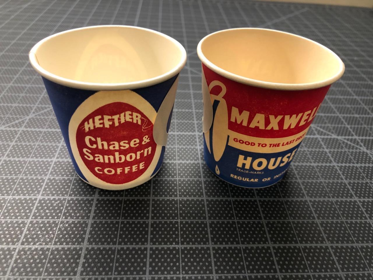 2 1950's 1960's 4 oz Sample COFFEE Cups CHASE & SANBORN MAXWELL HOUSE ...